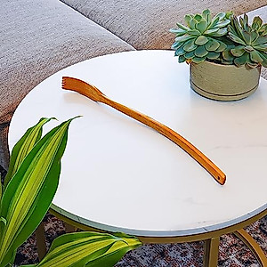 ITCHY-BAN Oversized Wooden Back Scratcher: 18'' Extended Curved Handle for Better Reach, Handcrafted to Perfection, Instant Itch Relief, Gentle on Skin Leave No Scratch Marks (Yellow)