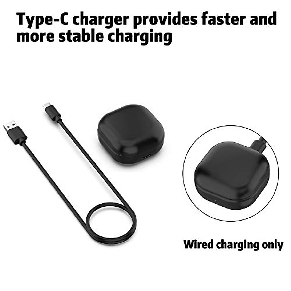 Aukvite Charging Case Compatible with Galaxy Buds Live, Wired Charger Case Replacement for Samsung Galaxy Buds Live SM-R180 (Galaxy Buds Live Charging Case Only, Earbuds NOT Included) (Black)