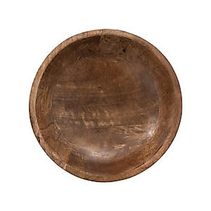 Bloomingville Mango Wood Footed, Walnut Finish Bowl, 12" L x 12" W x 5" H, Brown