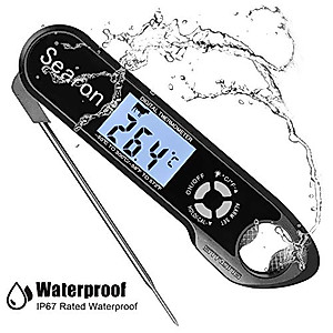 Searon Digital Meat Thermometer, Dual Probe Food Thermometer, 2-4S Instant Read Backlight Waterproof for Cooking Kitchen Oven Safe BBQ Grilling Smoker Baking Turkey