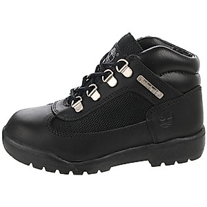 Timberland Euro Hiker Leather and Fabric Boot (Toddler/Little Kid/Big Kid),Black,3.5 M US Big Kid