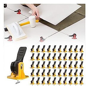 Tile Leveling System Pro Tools, 50-Piece Tile Spacers Clips Reusable Floor Leveling Compound Plus 50-Piece Replaceable Spare Steel T-Pin, Tile Leveler Spacers Kits for Wall&Floor Tile Installation