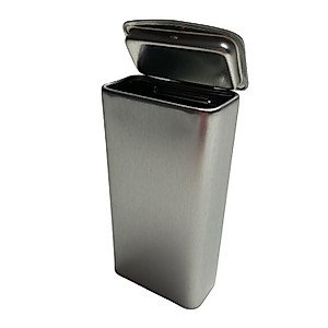 MagnaKoys Rectangular Silver Metal Hinged Lid Tin Containers (3 Pack)