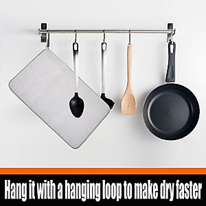 CIYSHO 28 x 16 Inch Dish Drying Mat for Kitchen Counter 2 Pack, Kitchen Super Absorbent Draining Mat, Microfiber Dish Drainer Mats, X Large Drying Pad for Countertop, Rack and Under Sink ( Grey )