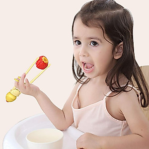 Training Chopsticks Set for Kids and Beginners,Chopstick Spoon Fork and Case Set,Reusable Learning Chopsticks with Attachable Learning Chopstick Helper - Right Handed Only Stainless Steel Yellow