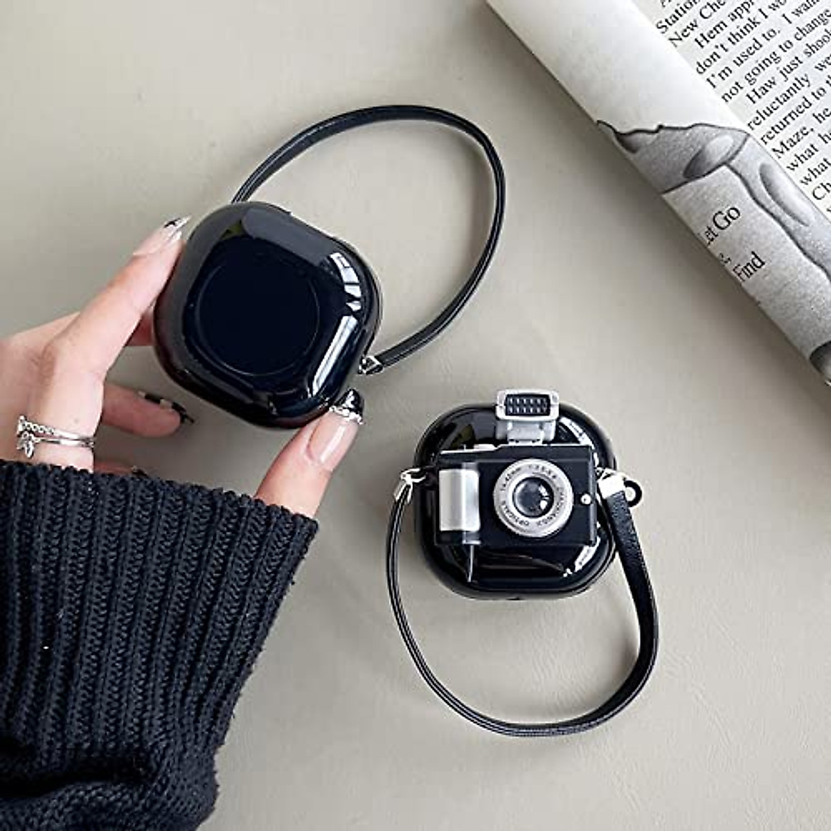 Compatible with Samsung Galaxy Buds2 pro(2022)/Galaxy Buds Live/Galaxy Buds pro/Galaxy Buds 2 Charging Box,3D Camera Can Light Up Silicone Earphone Case with Keychain