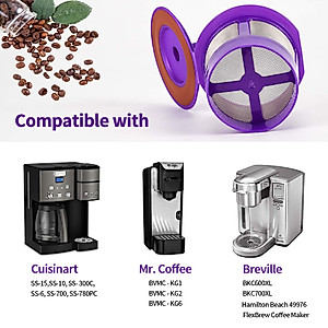 Reusable Keurig K Cups Pod Coffee Filters for Keurig 2.0 & 1.0 Brewers, Universal Refillable KCups, Keurig filter, Reusable Kcup, K Cup K-cups Reusable Filter 4 Packs