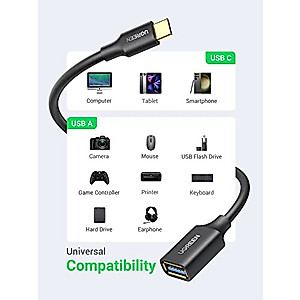 UGREEN USB C to USB 3.1 Adapter,USB C Female to USB Male Adapter,Type C Adapter OTG Cable Compatible with MacBook Pro 2022, MacBook Air/Mini,iPad Mini/Pro 2022, Samsung Galaxy S22 Google Pixel