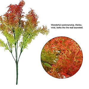 Artificial Leaves, Simulated Plant Artificial Plant Seaweed Leaves, Simulated Plant Foliage for Wedding Home Garden Decor (Orange Seaweed)