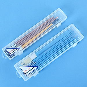 RISLISO, Paint Brush Holder for Long Paintbrushes, Fine Art Portable Paint Brush Organizer Case,Clear 2Pcs, TB 018