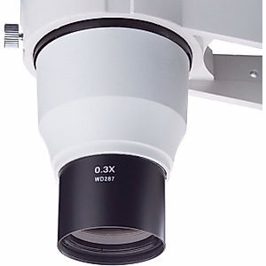 AmScope ZM03 0.3X Barlow Lens For ZM-Series Stereo Microscope Heads, 48mm Diameter Mount