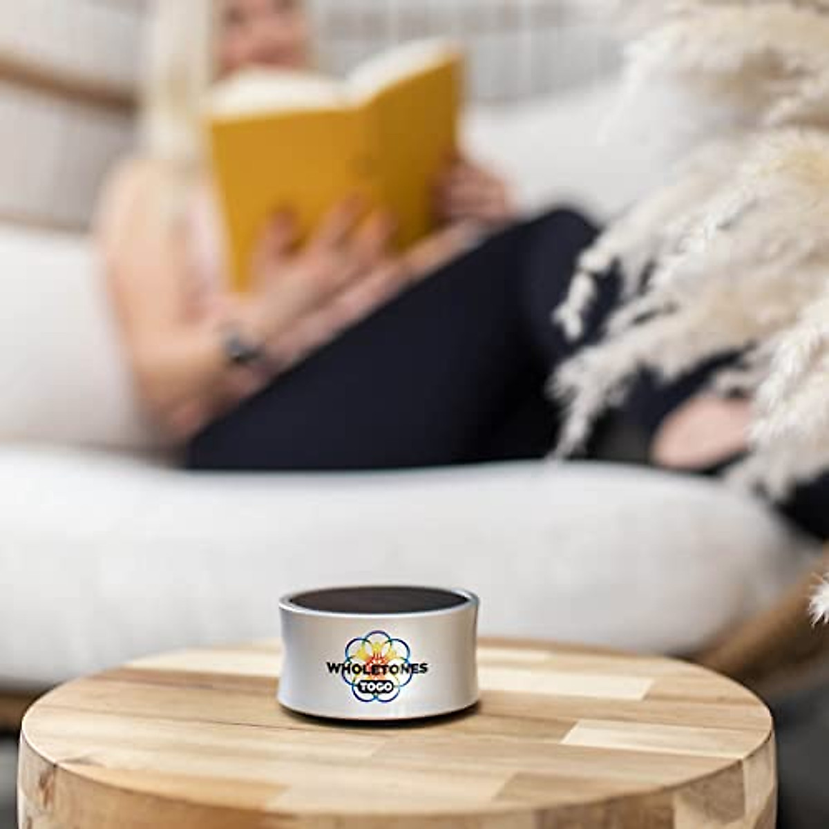 Wholetones to Go (2nd Gen) - Portable Relaxing Music Player with 7 Looping Frequency Enhanced Songs, Timer, Bluetooth, Rechargeable Battery, Hanging Ring