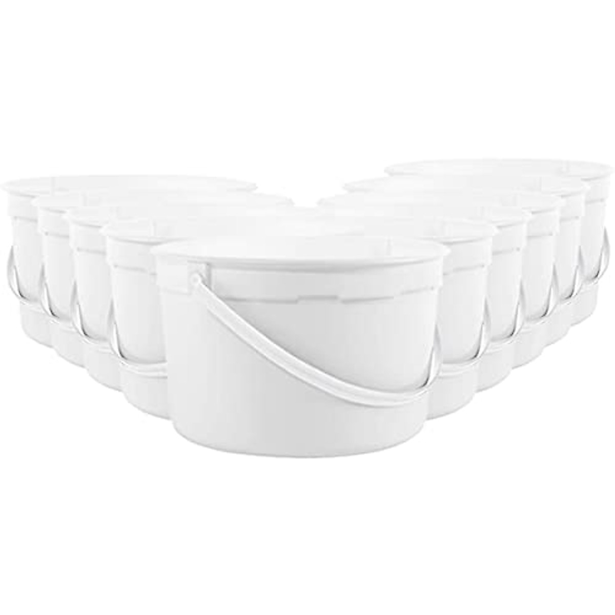ePackageSupply 1 Gallon BPA Free Round Plastic Bucket with Lids - 10 Pack - for Ice Cream, Soup, Food Storage - Freezer and Food Safe