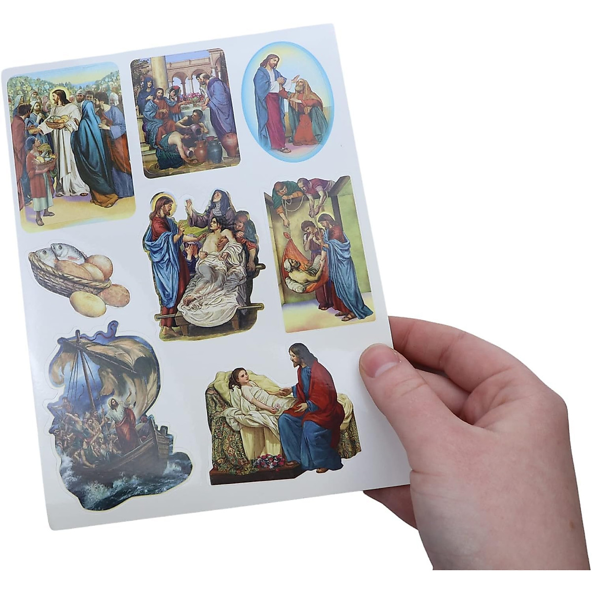 Our Miracle of Jesus Catholic Sticker Sheet, Novelty Religious Inspirational Stickers for Sunday Schools, Scrapbooking, Journaling, Pack of 2