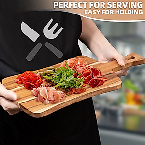 Acacia Wood Cutting Board with Handle for kitchen- EVNSIX Wooden Chopping Board Countertop for Meat, Bread, Vegetables Fruits Charcuterie Cheese Serving Boards,Decorative for Kitchen and Dining
