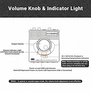 NEOHIPO H1 USB Gaming DAC Headphone Amplifier, Mini Hi-Fi Digital-to-Analog Amp, 3.5MM/6.35MM/Mic/EQ Opt/Coa/RCA Outputs with Treble & Bass Switch for PS5/PC/MAC/Computer