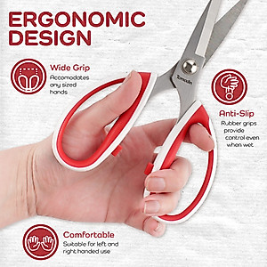 JubileeYarn Workhorse Bertha All Purpose Heavy Duty Scissors - Red & White - 1 Pair