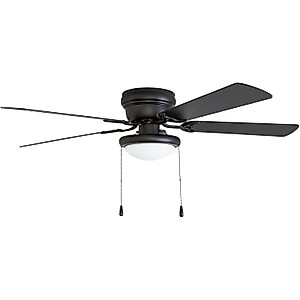 Portage Bay 50251 Hugger 52" Matte Black West Hill Ceiling Fan with Bowl Light Kit