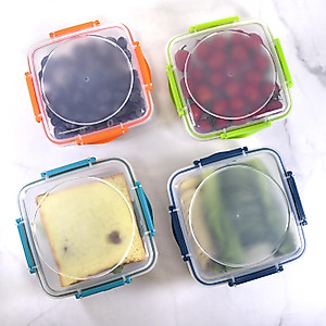 DAYA FASHION Sandwich Containers 4 Pcs - Reusable Airtight & BPA-Free Kitchen Storage Containers - Microwave & Dishwasher Safe 2 Heightened Lunch Box Containers and 2 Normal Size