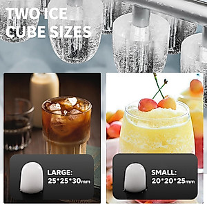IcyByte Countertop Ice Maker, Fast 9 Cubes Ready in 6 Mins,26.5lbs/24Hrs, 2 Sizes of Bullet Ice, Portable Small Ice Machine with Self-Cleaning, Scoop, and Basket for Home/Kitchen/Camping/Office/Dorm