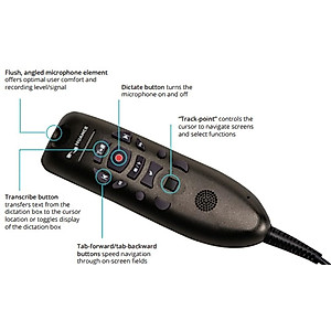 Nuance PowerMic III Microphone for Dragon (Non-Healthcare), 9 Ft Cord, Dictate Documents and Control your PC – all by Voice, [PC Disc], Black