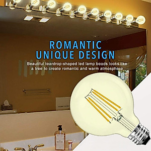 6 Pack LED G25 Globe Light Bulbs Bulbs 6W - 3000K Warm White Dimmable 60W Equivalent E26 Base 120V - Edison Vanity Light Bulbs for Bedroom, Kitchen, Vanity, Mirror Vintage (3000K - Warm White)