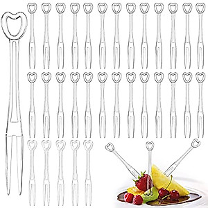 300PCS Disposable Plastic Fruit Forks, YEAJOIN Mini Cake Forks Tasting Appetizer Cocktail Forks Picks Small Dessert Food Picks Sticks