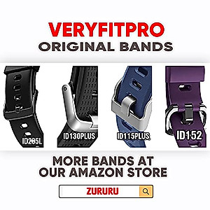 ZURURU Soft Silicone Smart Watch Replacement Bands Straps 19mm for Veryfitpro ID205L, ID205S, ID205U, ID205 Fitness Watch Black