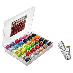 Mandala Crafts Pre-Wound Sewing Thread Bobbin Set for Singer Kenmore Bernina Brother Janome Sewing Machine 36 X 88 Yards Assorted Color