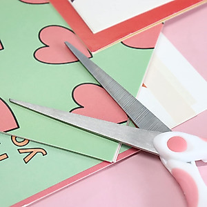 Multipurpose Pink Scissors Ergonomic Comfort-Grip Shears Stainless Steel 6.9 Inches Office Scissors for Fabric Cutting, Home, Leather Arts Crafts Scissors (Pink)