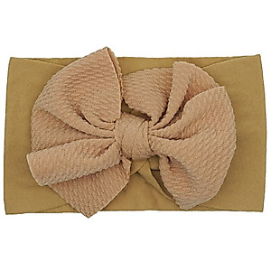 DeD 16 PCS Baby Nylon Headbands with Bows Stretchy Nylon Hairbands Hair Accessories for Newborns Infants Toddlers