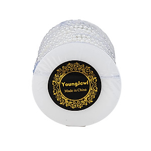 YoungJewl 8mm Crafts Faux Pearl Beads Garland Pearl Bead Roll Strand of Pearls to Decorate Floral Centerpieces Wedding Party Favor Christmas Tree(33 Feet Ivory)