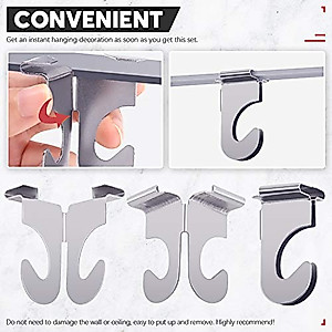 Hilitchi 30Pcs Heavy Duty Ceiling Hook Clips and Metal T-Bar Track Clip Suspended Ceiling Hooks Grid Clips for Home Hanging Plants Decorations and Classrooms & Offices, Holds up to 10 lbs