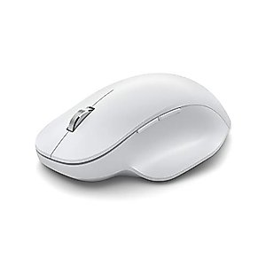 Microsoft Bluetooth Ergonomic Mouse - Glacier with comfortable Ergonomic design, thumb rest, up to 15months battery life. Works with Bluetooth enabled PCs/Laptops Windows/Mac/Chrome computers