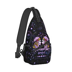 Gemini Constellation Sling Bag Chest Bag Zodiac Sign Crossbody Bags For Men Women