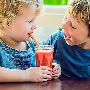 [Individually Wrapped] ANGLED TIPS 100 Pcs Disposable Jumbo Smoothie Straws, Wide Multi Colors Milkshakes Plastic Drinking Straws, BPA FREE (8.27" Long and 0.43" Diameter)