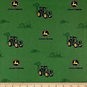 Springs Creative Products Green Everyday Cotton John Deere Print Fabric by The Yard