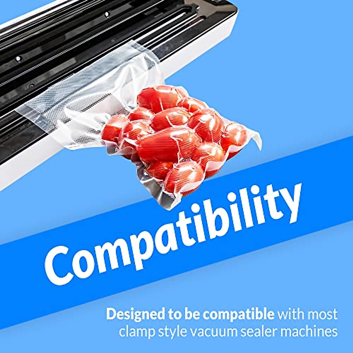 Reli. Vacuum Sealer Bags 6x10 in. | 100 Bags | Pre-Cut Embossed Vacuum Bags for Food | BPA Free | Vacuum Seal Bags for Sous Vide, Food Freezer Storage/Food Prep | Pint Size, Clear