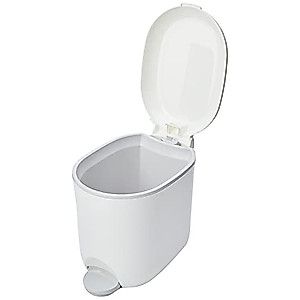 Addis Premium Deluxe Bathroom Pedal Bin with Inner, 3.5 Litre, White Grey, 29 x 18.5 x 23cm