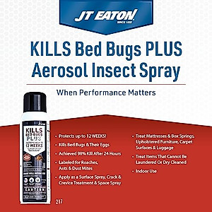 JT Eaton 217 Bed Bug Killer Plus, Non-Staining Water-Based Insect Spray for Indoors (17.5 oz)