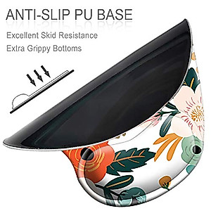 HOMKUMY Ergonomic Mouse Pad with Gel Wrist Rest Support, Cute Mouse Pads with Non-Slip Rubber Base Wrist Rest Pad for Home, Office & Travel Easy Typing & Pain Relief, Orange Flower