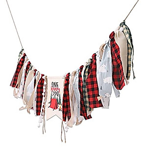 One Happy Camper Banner For 1st Birthday - Buffalo Plaid Highchair, Camping High Chair Banner, Wild One Banner, Woodland Banner, Lumberjack Banner, Buffalo Plaid Highchair Banner