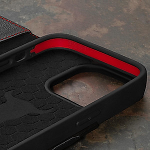 TORRO Premium Leather Case Compatible with iPhone 15 Pro 6.1" – Genuine Leather Wallet Flip Folio Case with Kickstand and Card Slots (Compatible with Official MagSafe Chargers) - Black