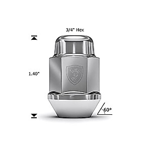 White Knight 1707S-20AM Chrome M12x1.50 Bulge Acorn Lug Nut, 20 Count (Pack of 1)