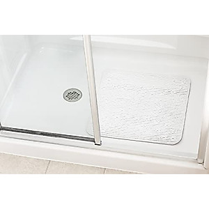 Clorox by Duck Brand Cushioned Foam Shower Mat, Non Slip Bathtub Mat with Suction Cups, Fits Square Shower Stalls, 21' x 21", White, 2 Pack