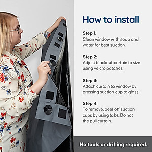 Baby Blackout Blinds with Super Suction Cups for Windows, Doors, Nursery, Children, Babies and Bedroom by EasySleep (Gray)