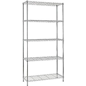 1250 LBS Chrome 5 Tier Shelf Wire Shelving Unit - 14"x36"x72", NSF Metal Heavy Duty Large Storage Shelves Height Adjustable Utility for Garage Kitchen Office Commercial Shelving Steel Layer Shelf