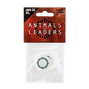 Dunlop AALP03 Animals As Leaders Tosin Abasi Tortex Jazz III XL, .60mm, White, 6/Player's Pack