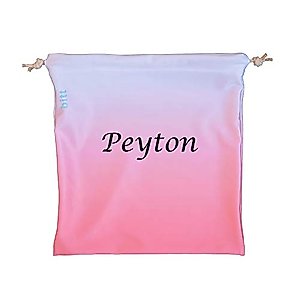 Bitt Sportswear Personalized Gymnastics Grip Bag - Ombre Colors, Customized Bag with Crystals Option (Coral White Ombre)