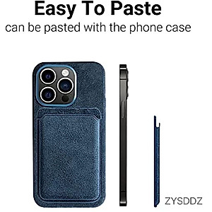 ZYSDDZ Alcantara Magnetic Phone Cardholder Compatible with iPhone 12/13/14 Series, Card Holder Compatible with MagSafe Magnet (Navy)